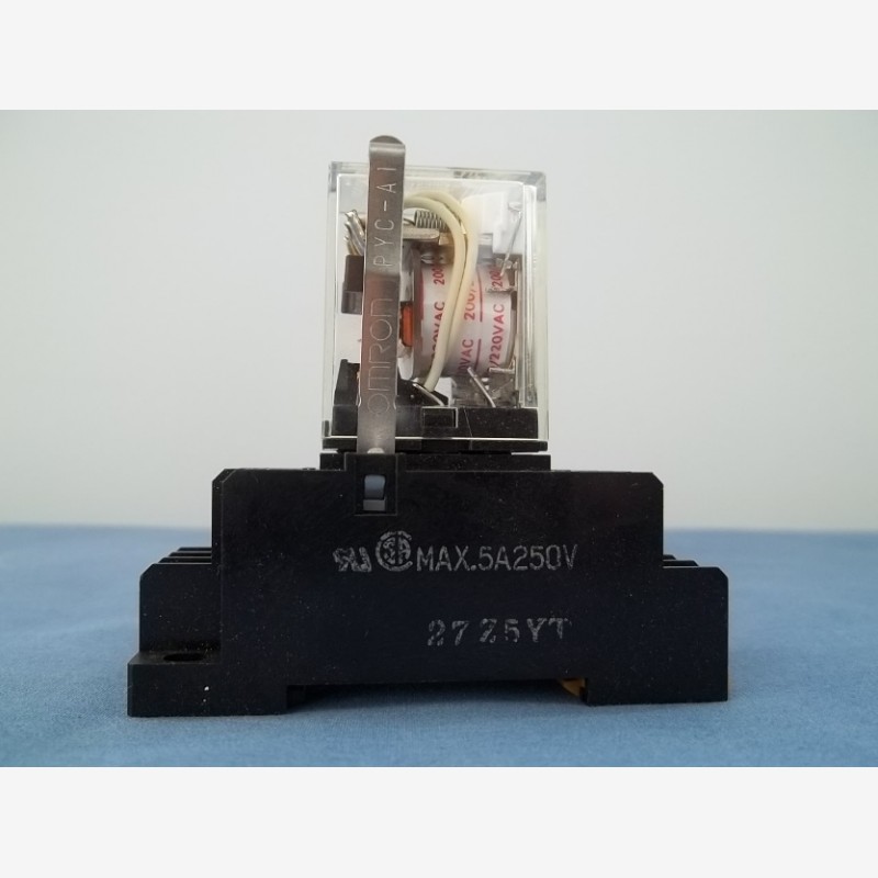 Omron MY4N with base, 220 V coil