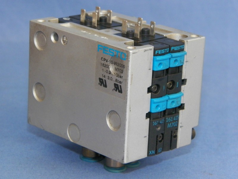Festo pneumatic block for 2 x 10mm-valves