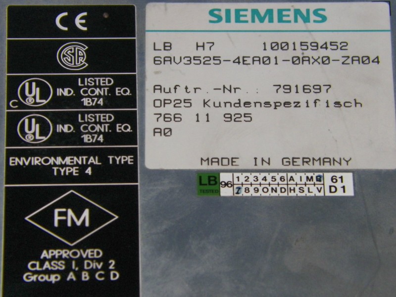 Siemens OP25 6AV3525-4EA01-0AX0-ZA04